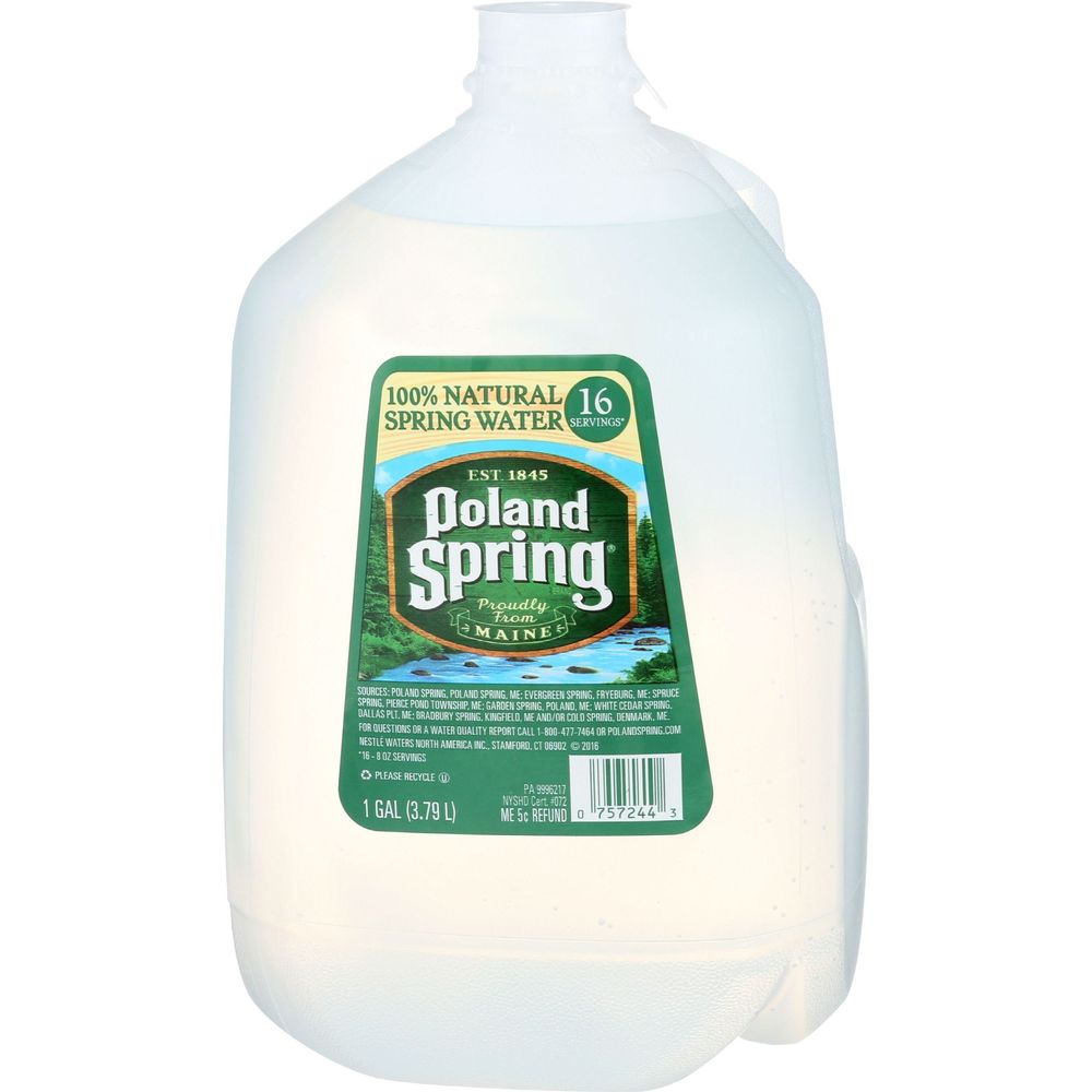 Poland Spring 100 Percent Natural Spring Water, 1 Gallon -- 6 per case