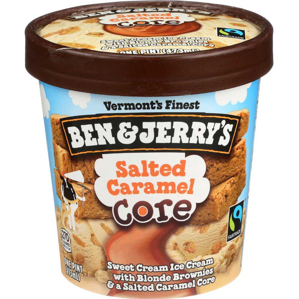 Ben And Jerrys Salted Caramel Core Ice Cream Case Foodservicedirect