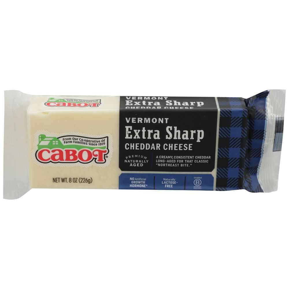 Cabot Extra Sharp White Cheddar Cheese, 8 Ounce -- 12 per case