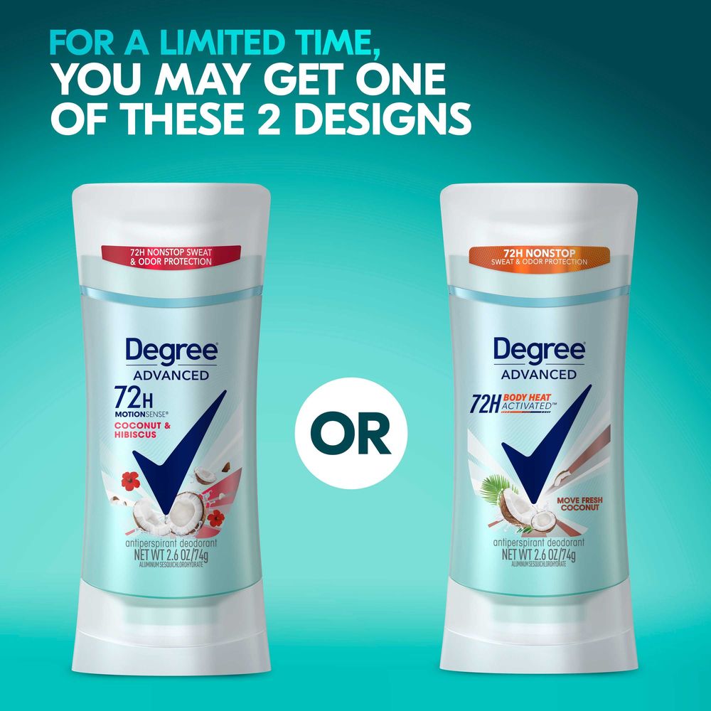 Degree Advanced 72H MotionSense Coconut and Hibiscus Antiperspirant ...