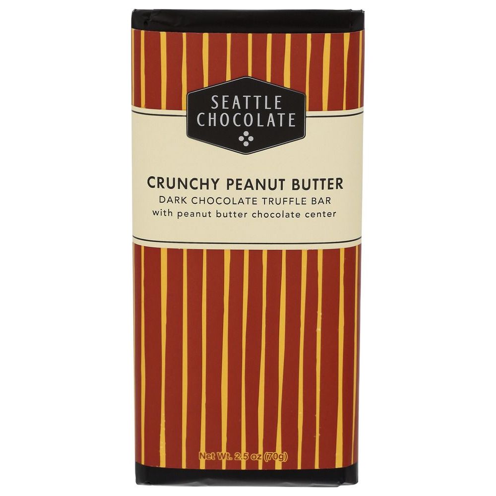 Seattle Chocolate Crunchy Peanut Butter Dark Chocolate Truffle Bar, 2.5 ...
