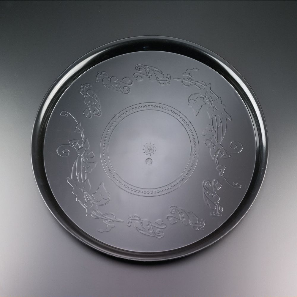 Yoshi Deli Mate Black Round Tray, 18 inch -- 25 per case