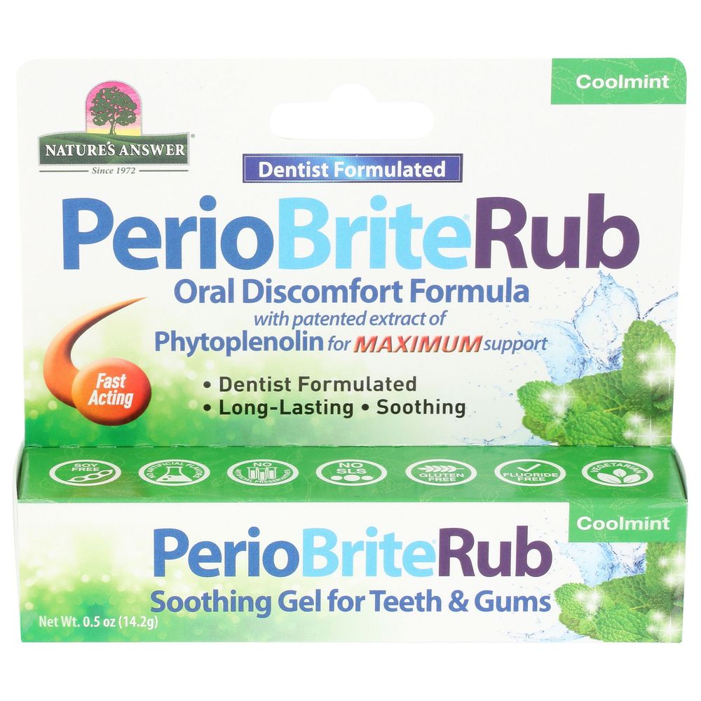 Natures Answer PerioBrite Rub Coolmint Topical Analgesic for Teeth and ...