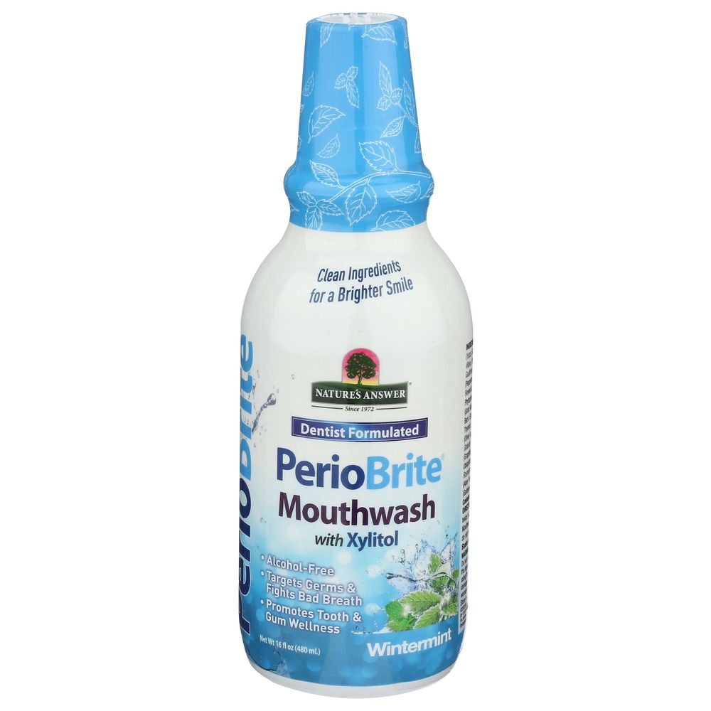 Natures Answer PerioBrite Wintermint Mouthwash with Xylitol, 16 Fluid ...