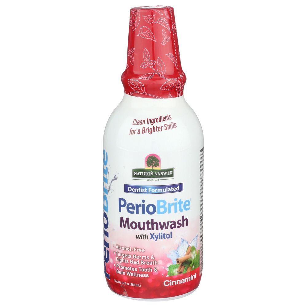 Natures Answer PerioBrite Cinnamint Mouthwash with Xylitol, 16 Fluid ...