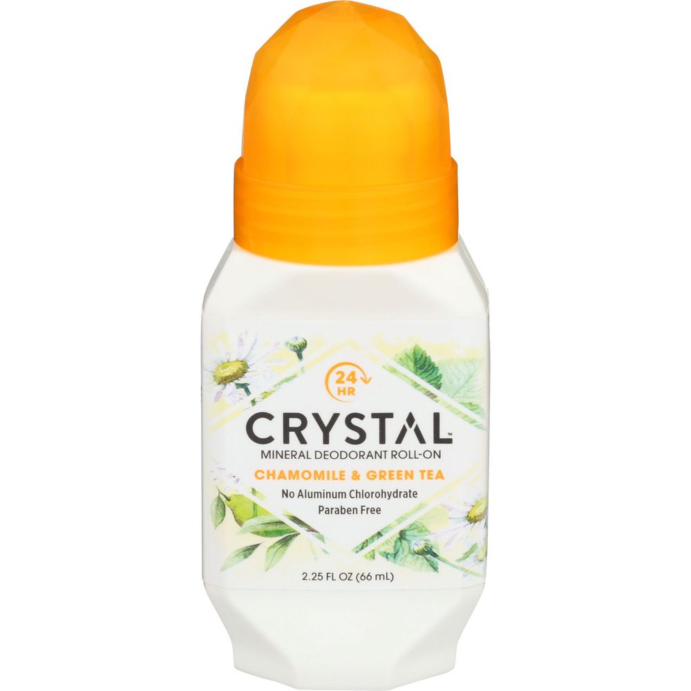 Crystal Body Deodorant Chamomile and Green Tea Mineral Deodorant Roll ...