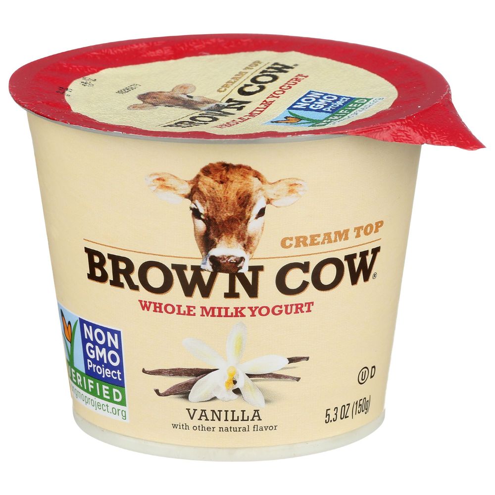 Brown Cow Vanilla Whole Milk Cream Top Yogurt, 5.3 Fluid Ounce -- 12 ...
