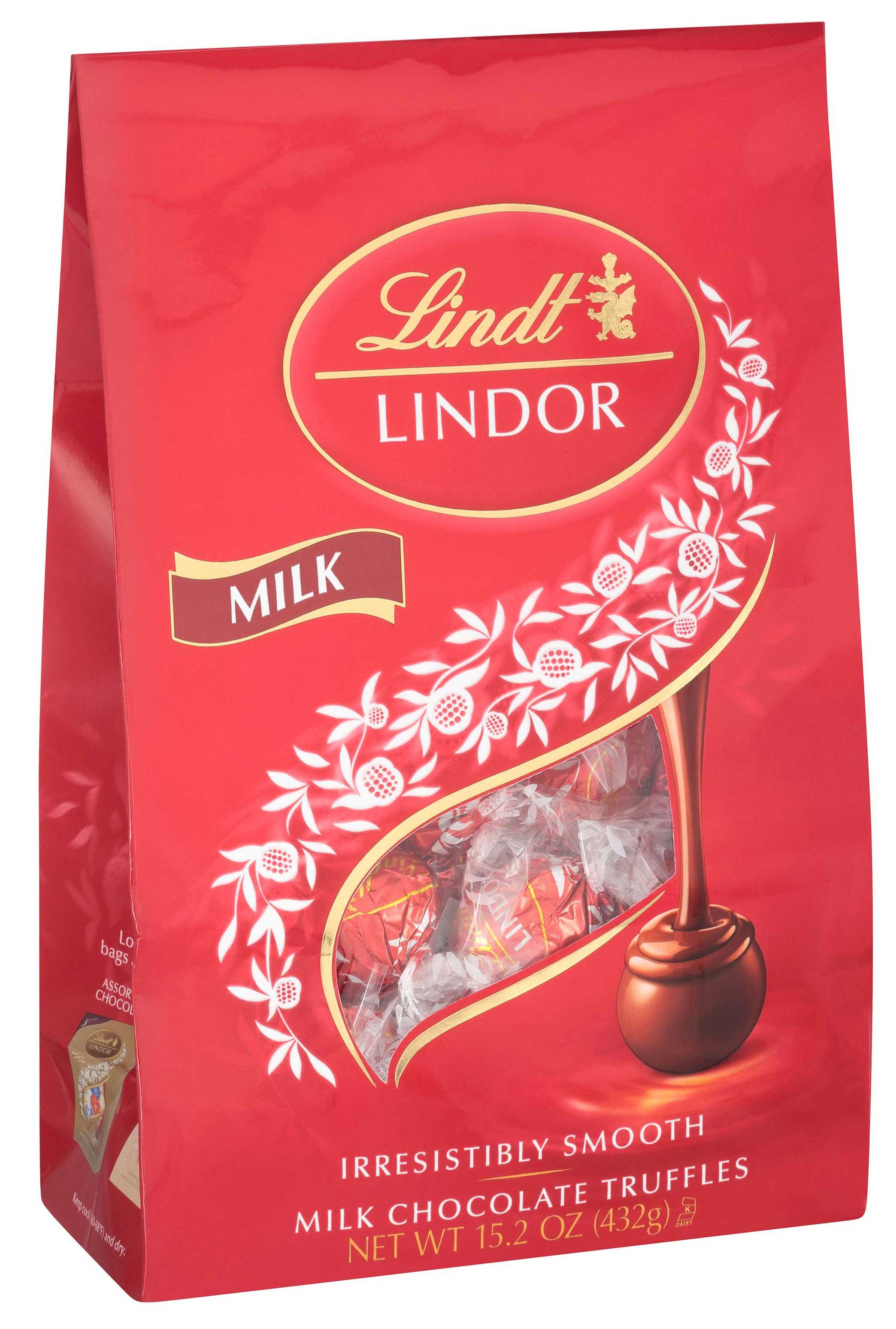 Lindt & Sprungli Lindor Milk Chocolate Truffles, 15.2 Ounce -- 6 per case
