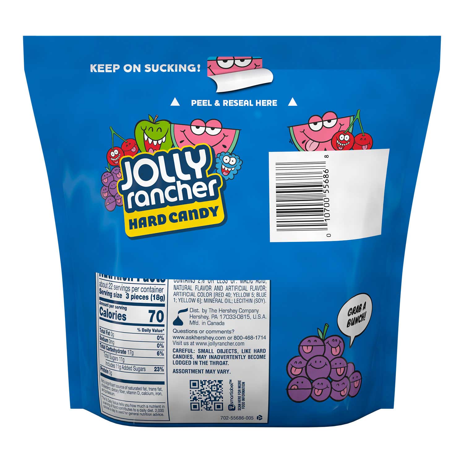 Jolly Rancher Assorted Fruit Flavored Hard Candy, Stand Up Bag, 14 ...