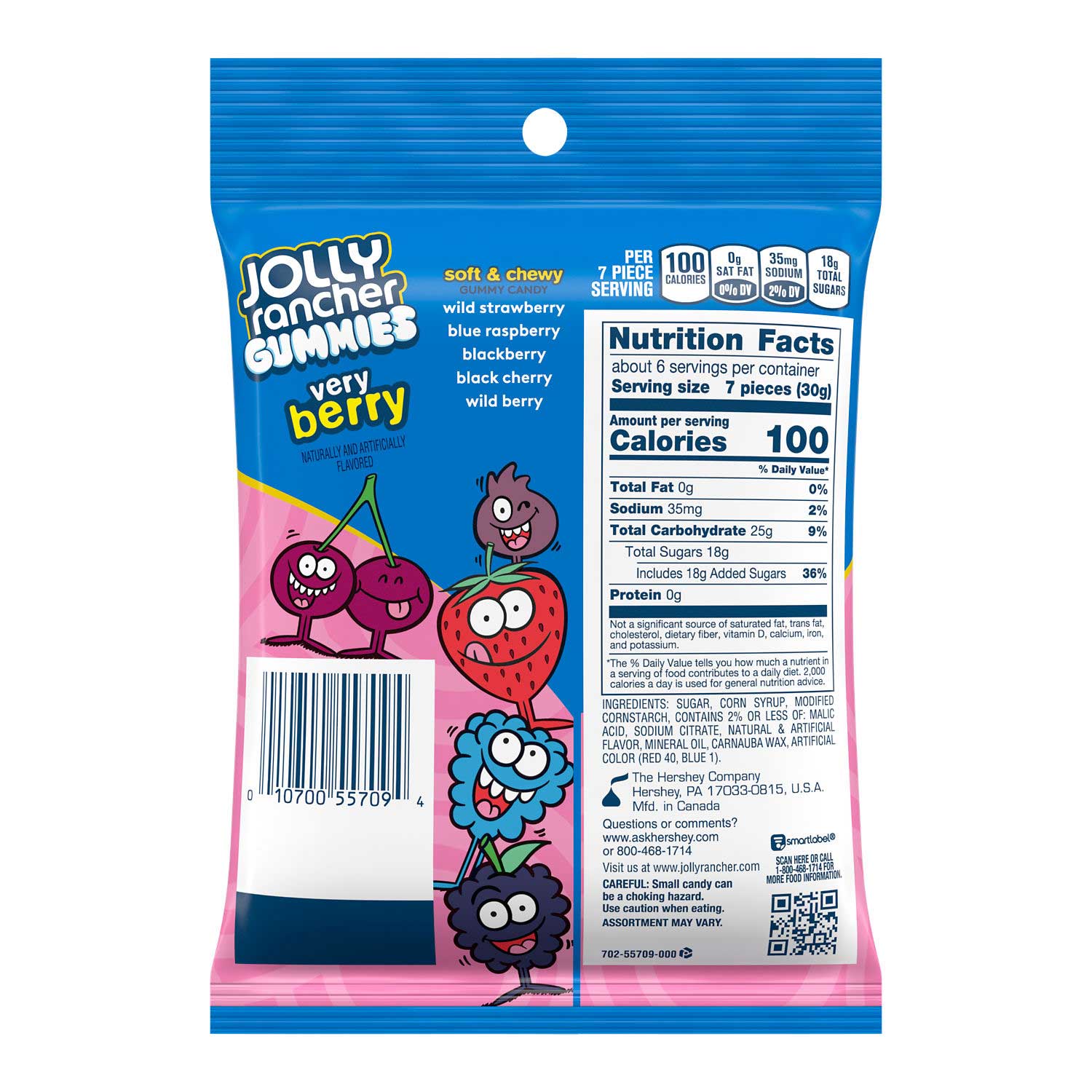 Jolly Rancher Very Berry Flavors Gummy Candy, 6.5 Ounce -- 12 per case