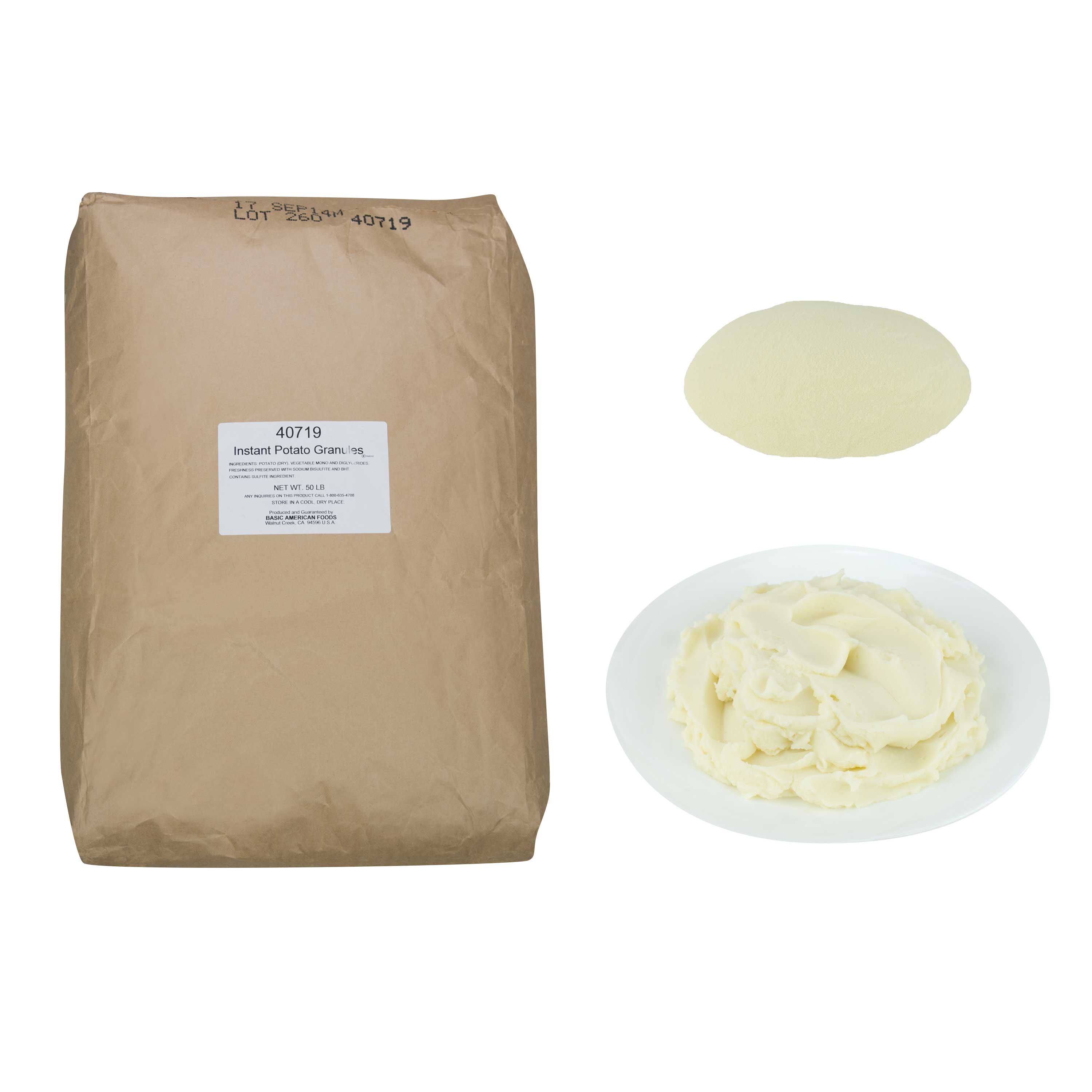 Basic American Foods Potato Granules, Bulk, 50 Pound -- 1 Case