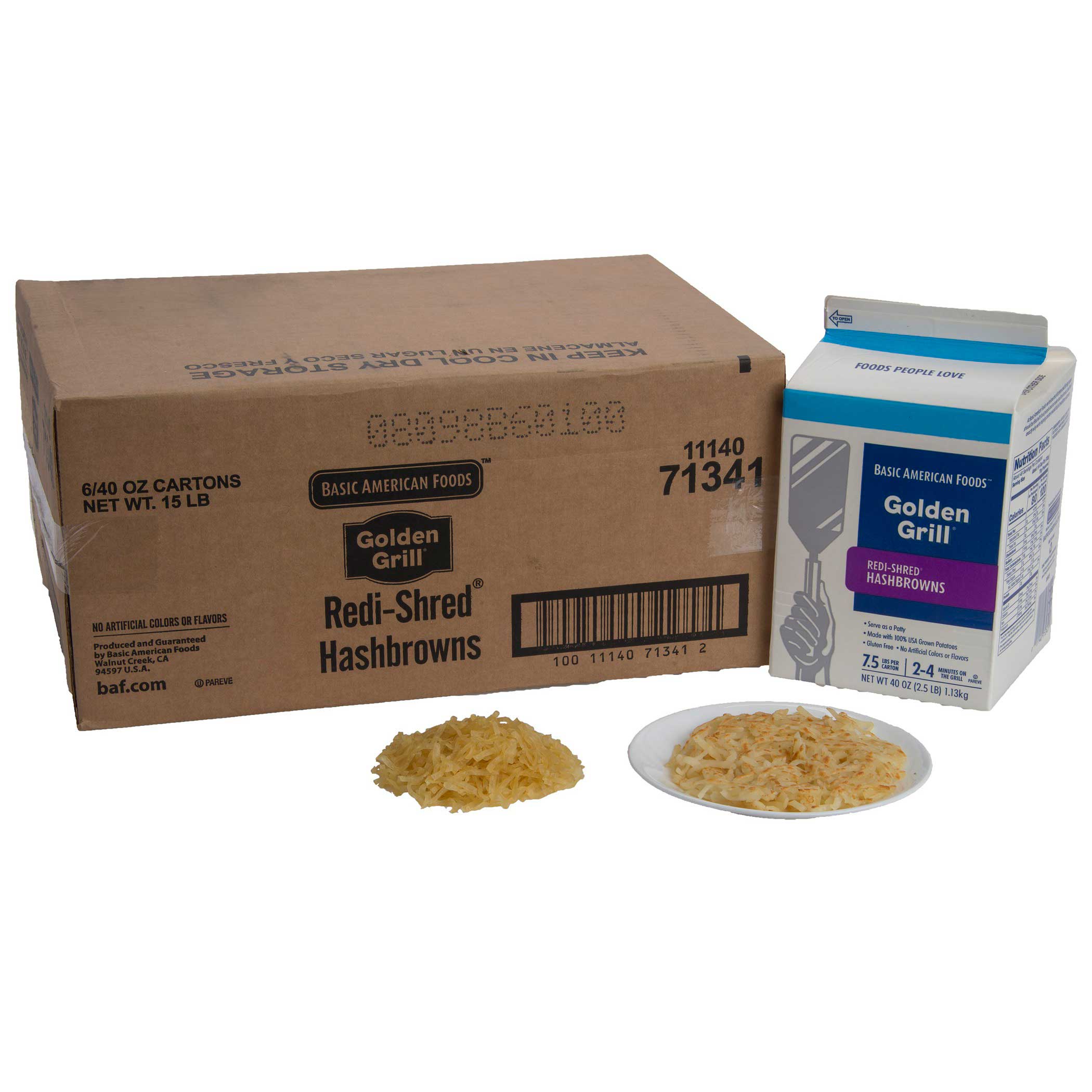 Basic American Foods Golden Grill Redishred Hashbrown, 2.5 Pound -- 6 ...