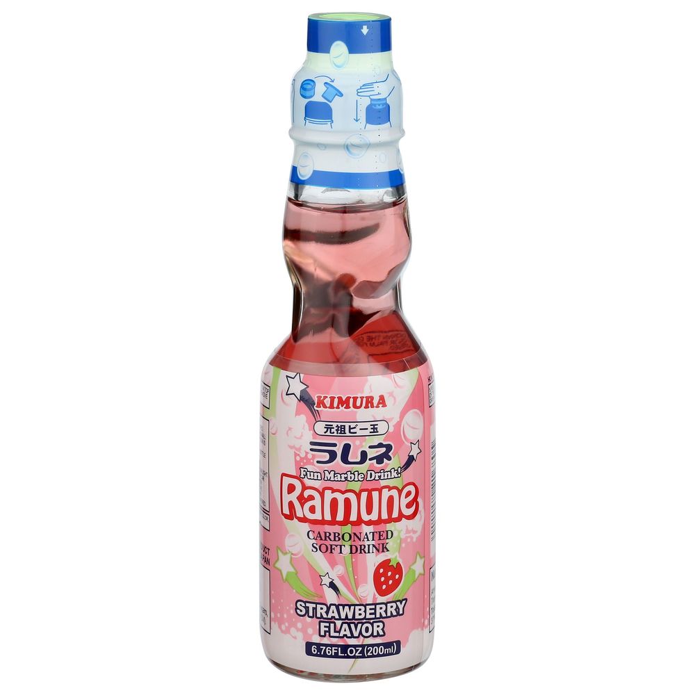 Kimura Ramune Strawberry Carbonated Soft Drink, 6.76 Fluid Ounce -- 18 ...