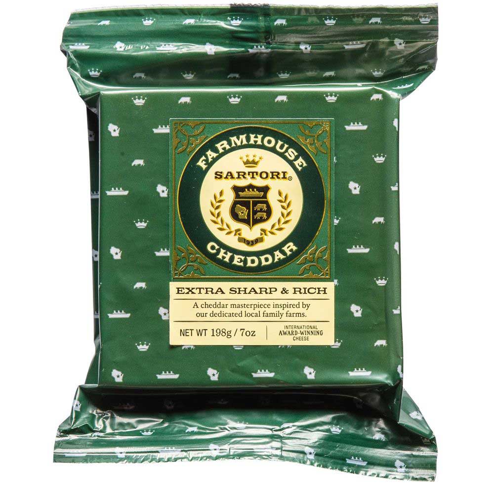 Sartori Farmhouse Cheddar Cheese Bricks, 7 Ounce -- 12 per case