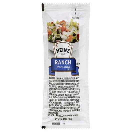 Heinz Single Serve Ranch Dressing, 12 Gram -- 200 per case