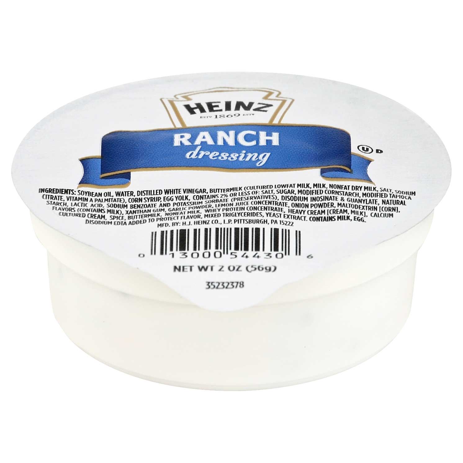 Heinz Ranch Dressing Dipping Cup, 2 Ounce -- 60 Case
