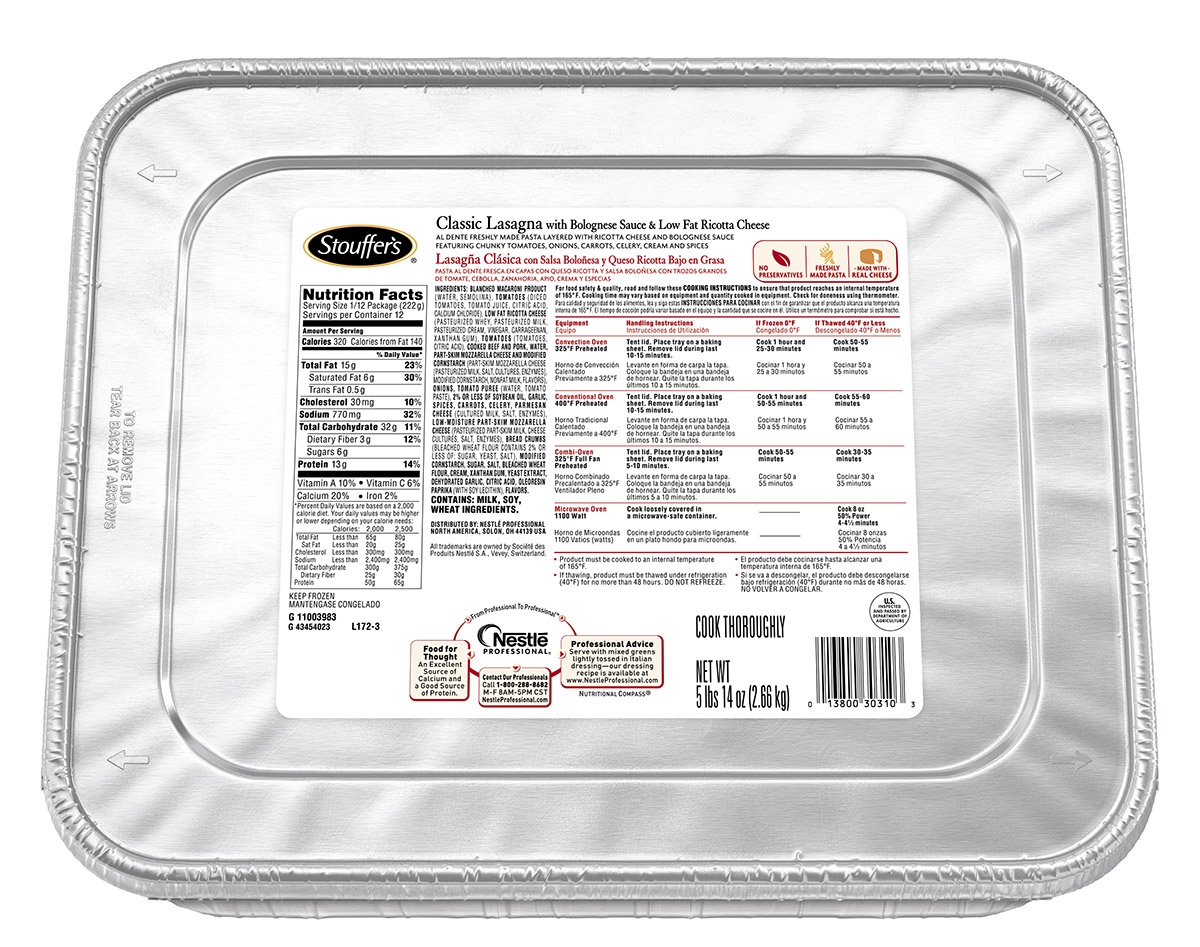 how to cook stouffers lasagna in convection oven