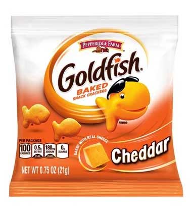 Pepperidge Farm Cheddar Goldfish, 0.75 Ounce -- 300 per case.