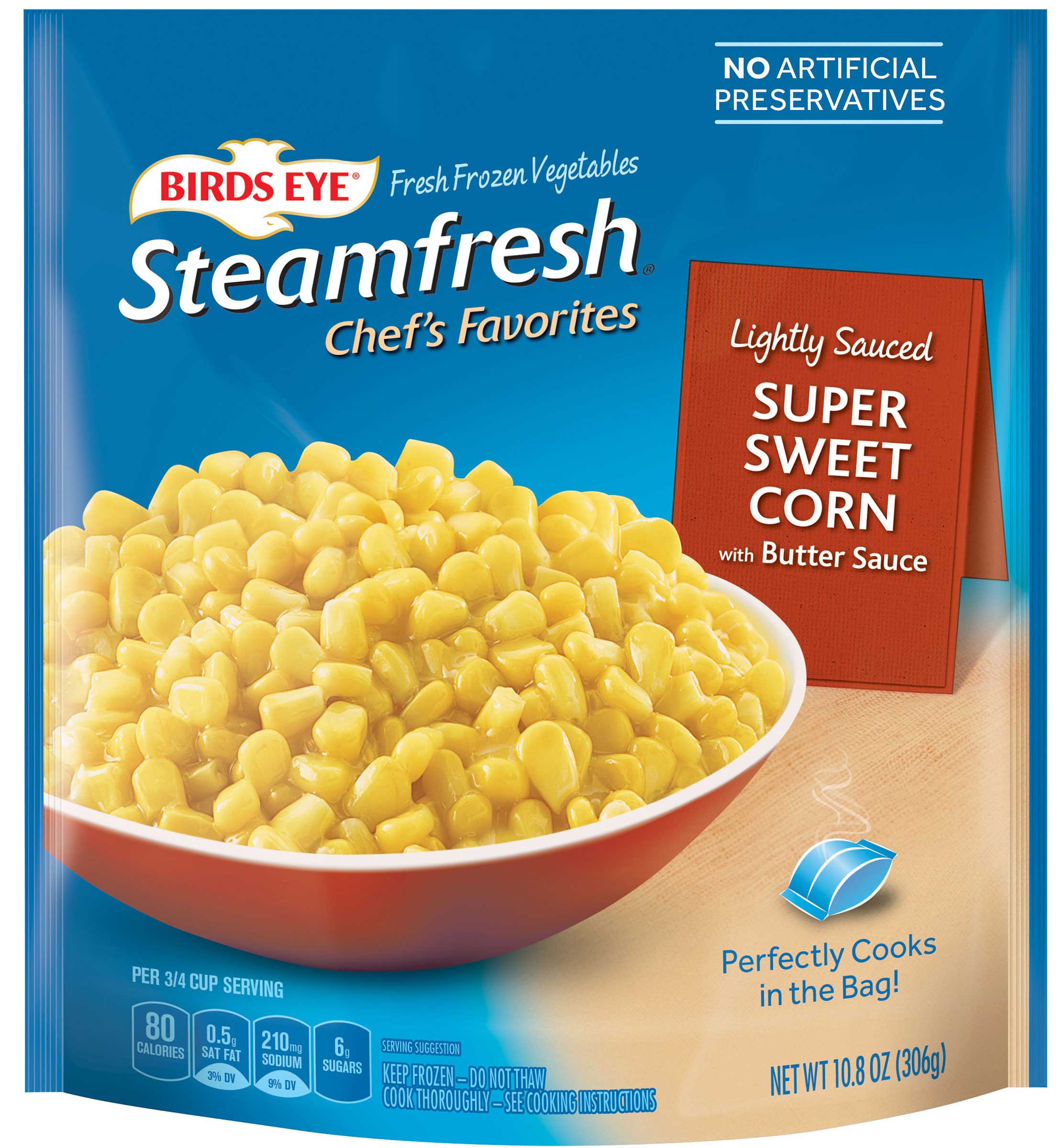 Birds Eye Steamfresh Super Sweet Corn with Butter Sauce, 10.8 Ounce Bag ...
