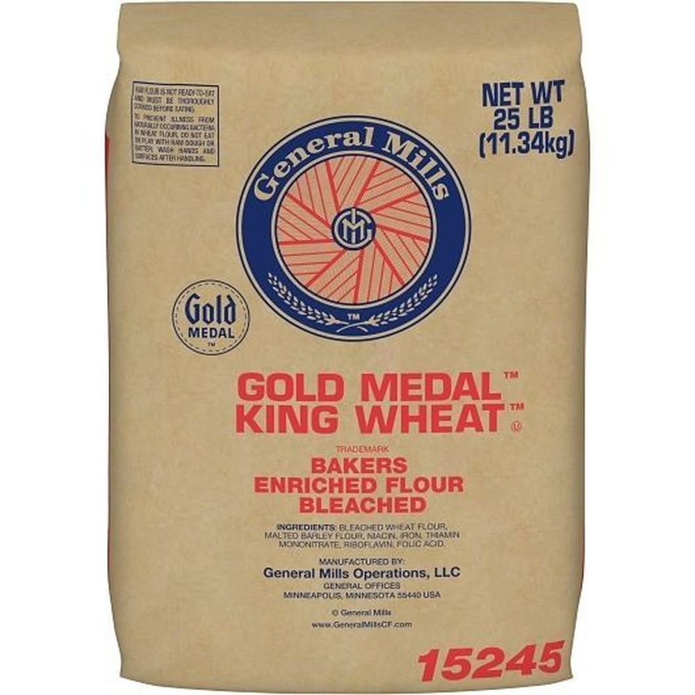 Gold Medal King Wheat Bleached Enriched Malted Flour, 25 Pound