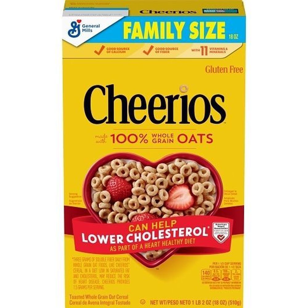 Cheerios Family Size Cereal, 18 Ounce Box -- 10 per case