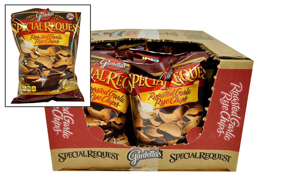 Gardettos Roasted Garlic Rye Chips, 8 Ounce -- 12 per case.