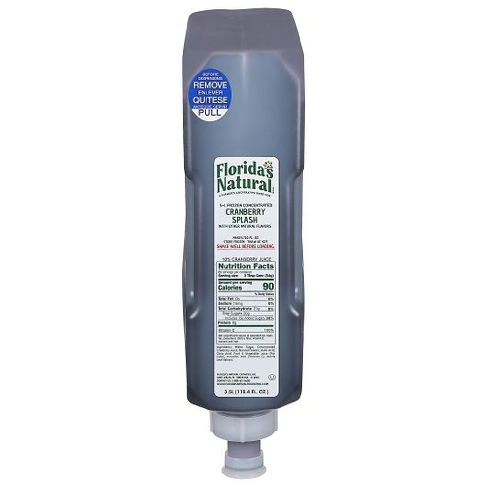 Floridas Natural 4 Plus 1 Concentrated Cranberry Splash, 3.5 Liter -- 3 ...