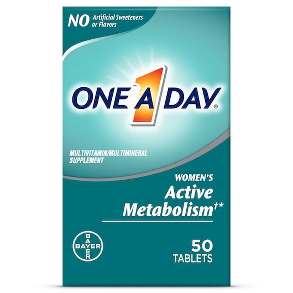 One-A-Day Womens Active Metabolism Multivitamin Tablet, 50 count -- 24 ...
