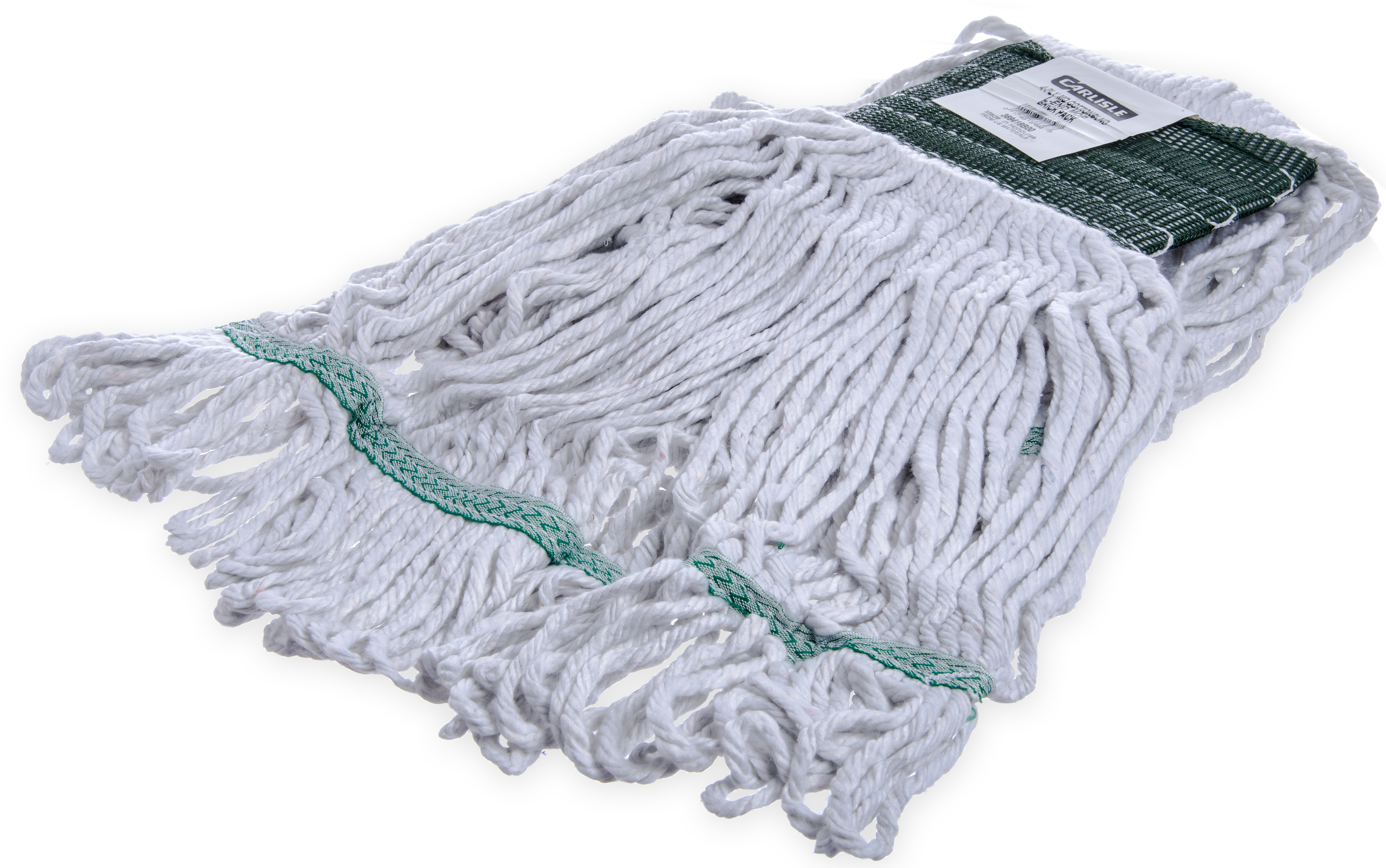 Carlisle Flo-Pac 4 Ply Cotton Medium Green Band Loop End Mop, 1 inch ...