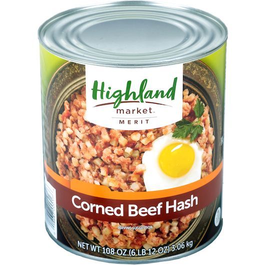 Highland Market Merit Corned Beef Hash, 108 Ounce -- 6 per case