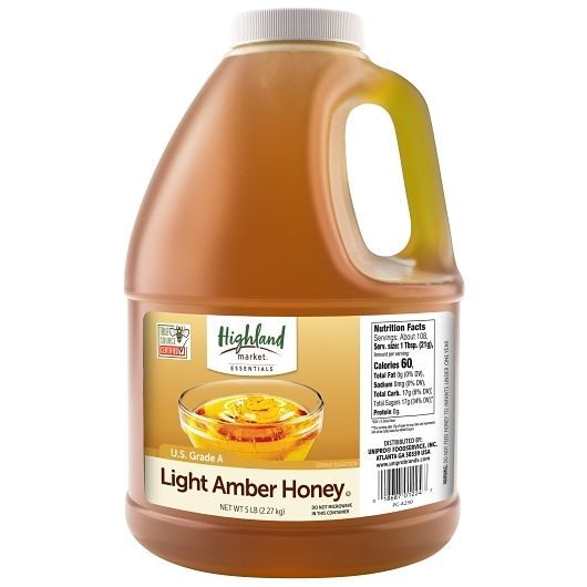 Highland Market Essentials Light Amber Honey, 80 Ounce -- 6 per case