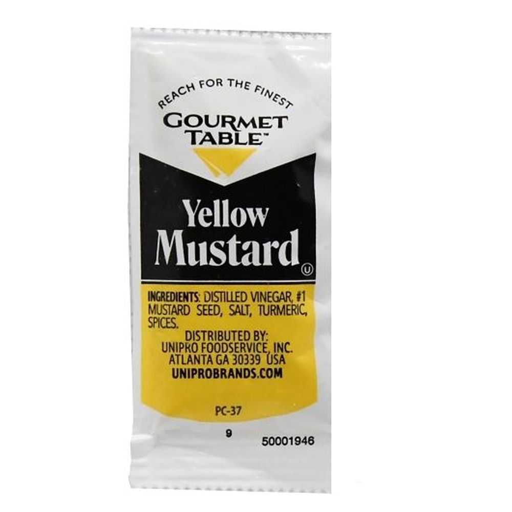 Gourmet Table Yellow Mustard, 5.5 Gram Pouch - 500 per case
