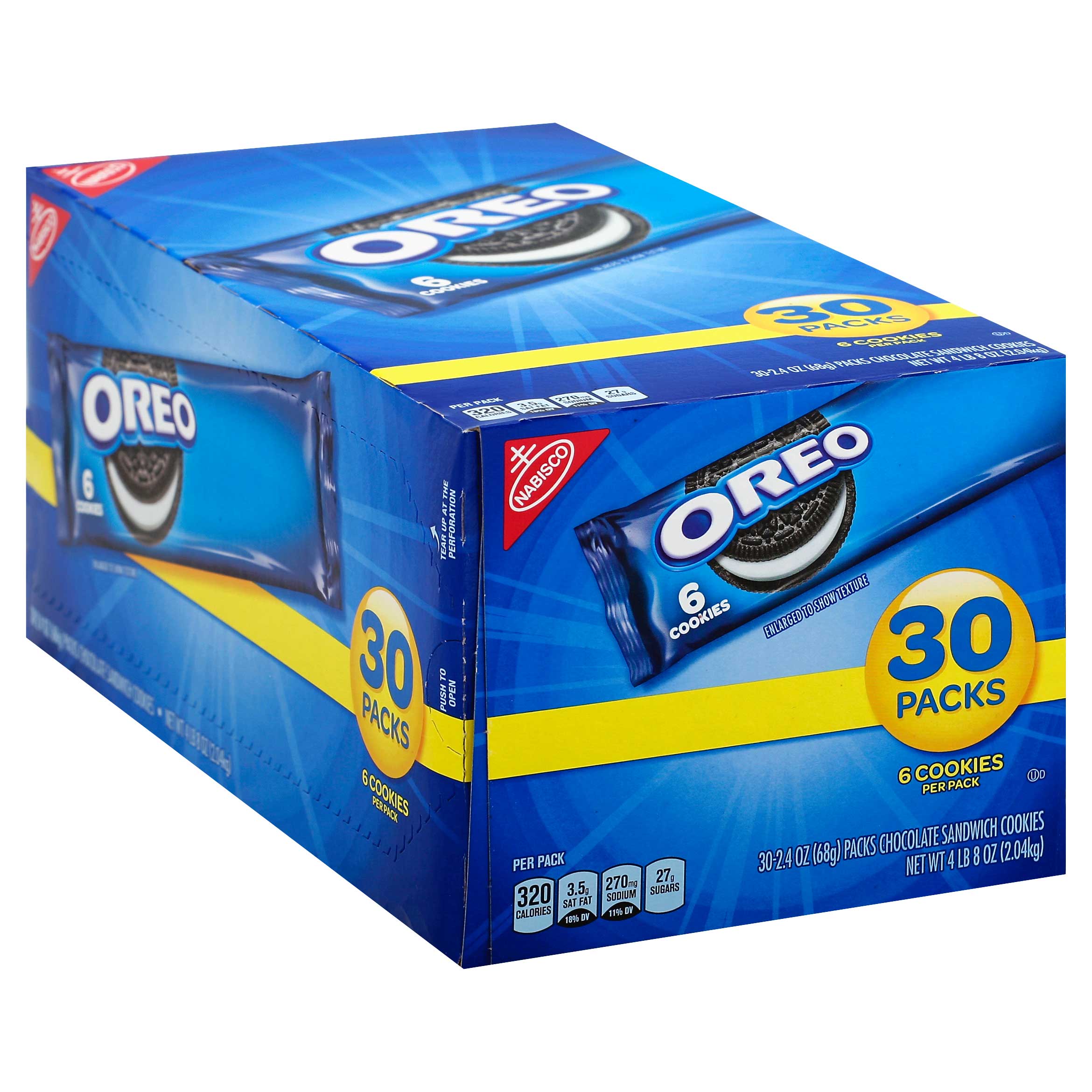 Oreo Sandwich Cookies - Sleeve Pack, 2.4 Ounce -- 120 per case.