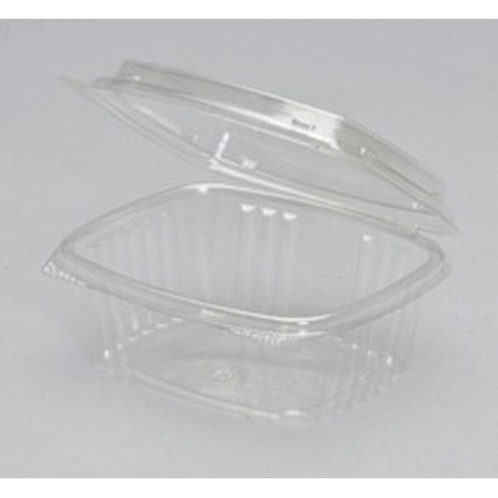 Genpak Clear APET 12 Ounce High Dome Rectangle Hinged Deli Container ...