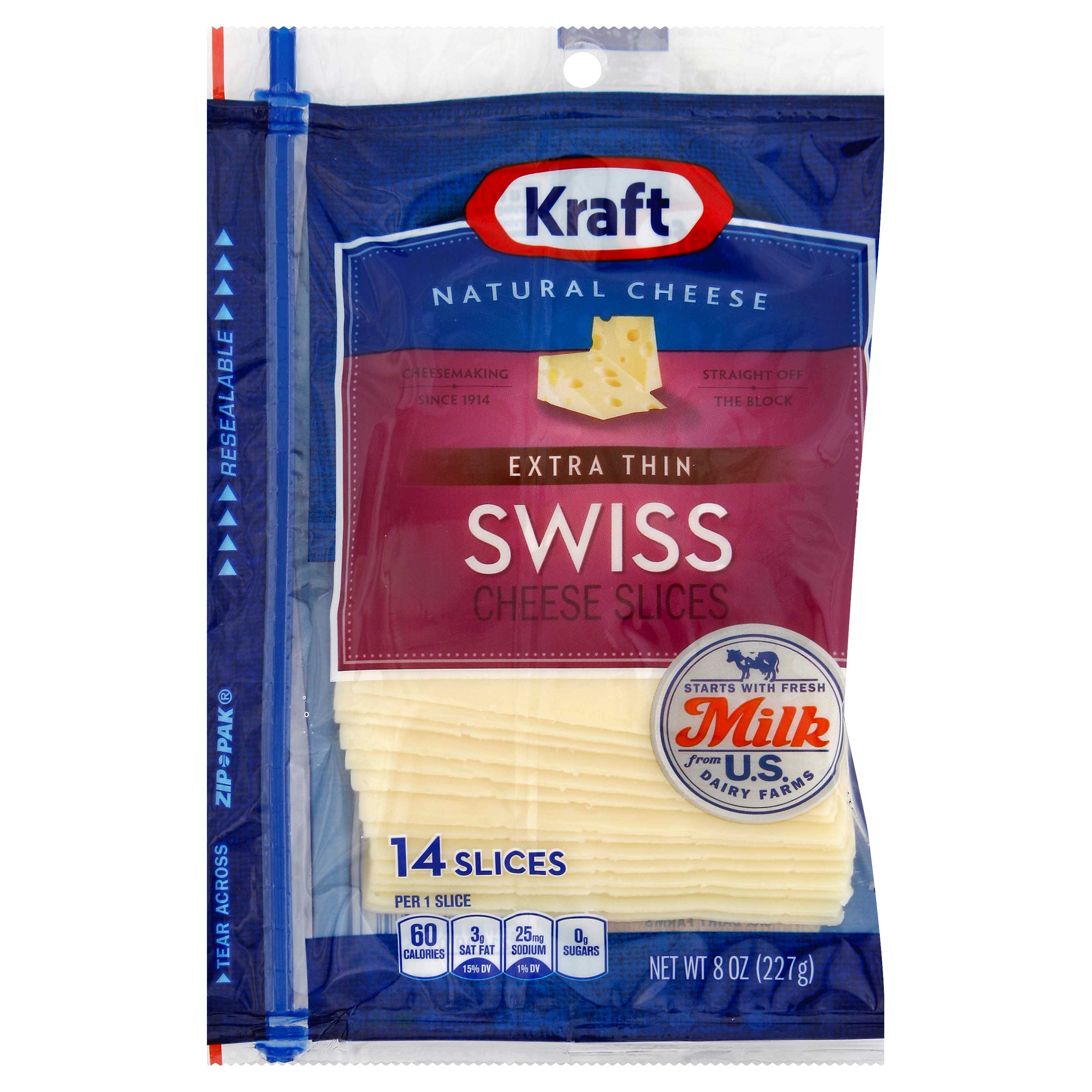 Kraft Extra Thin Swiss Natural Cheese Slices Case | FoodServiceDirect