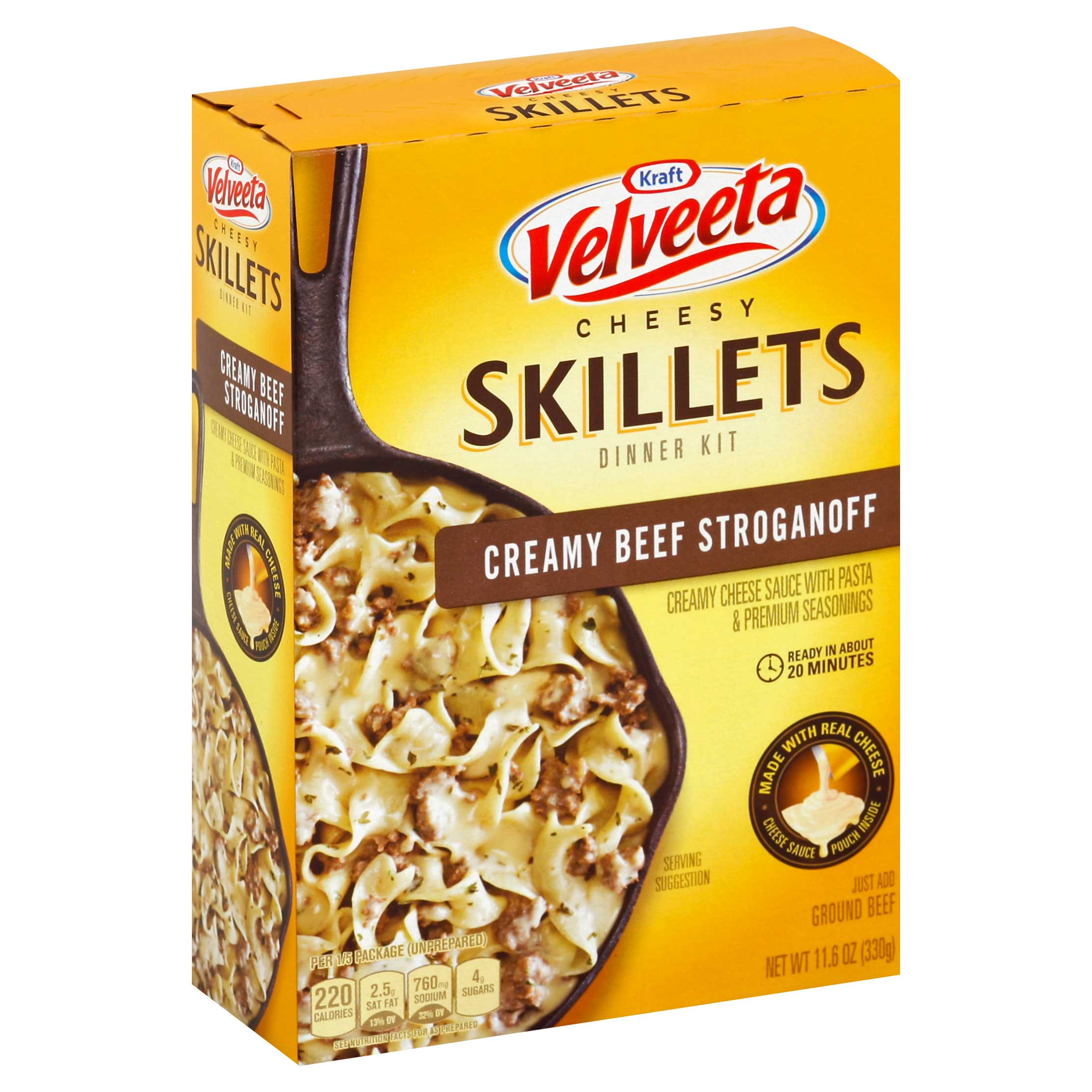 Velveeta Creamy Beef Stroganoff Cheesy Skillets Dinner Kit ...