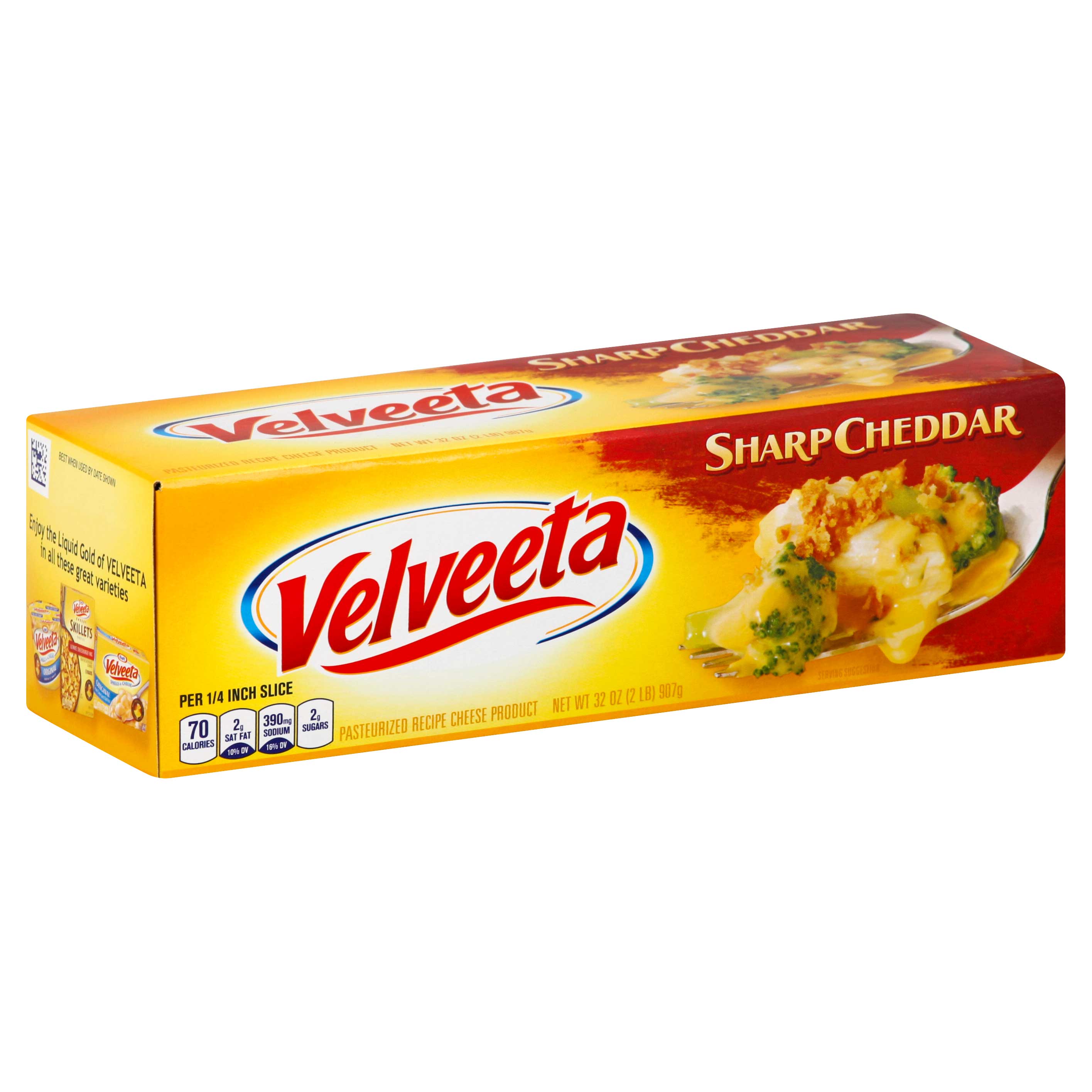 Velveeta Processed Sharp Cheddar Cheese Loaf, 2 Pound -- 12 per case ...