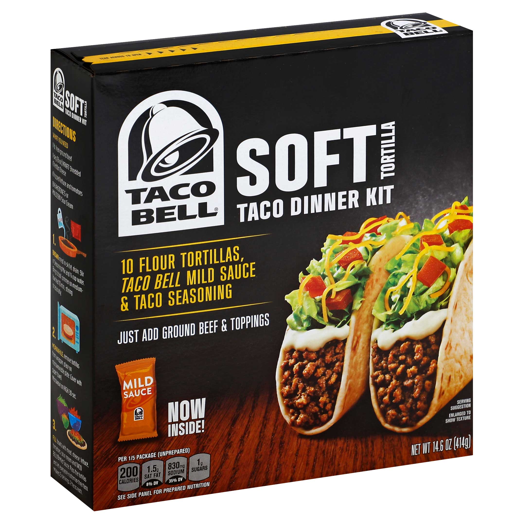 Taco Bell Soft Tortilla Taco Dinner Kit, 14.6 Ounce -- 12 per case.