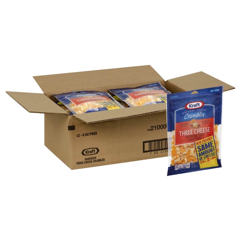 Kraft Three Natural Cheese Crumbles Case | FoodServiceDirect