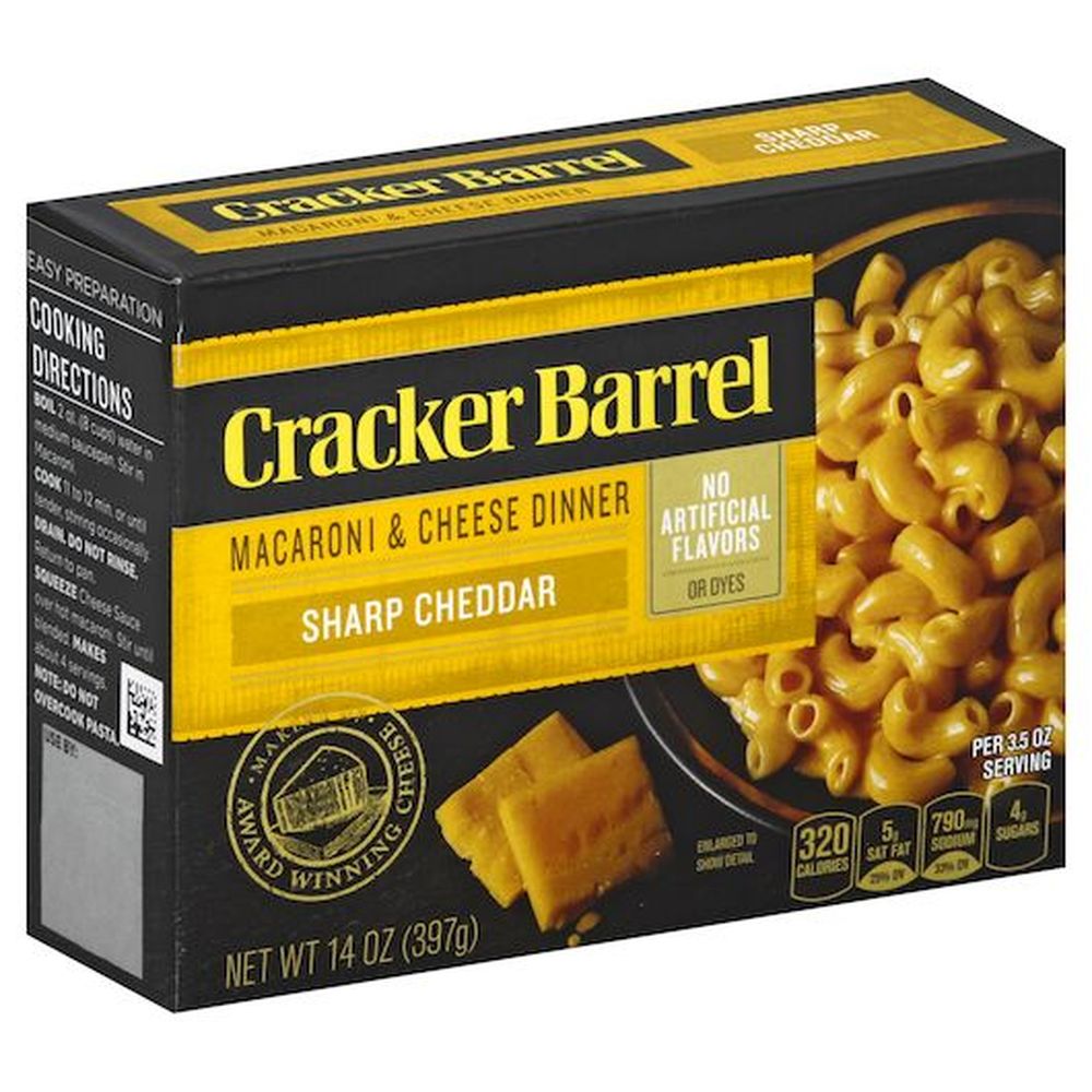 Cracker Barrel Sharp Cheddar Macaroni and Cheese Dinner, 14 Ounce -- 12 ...