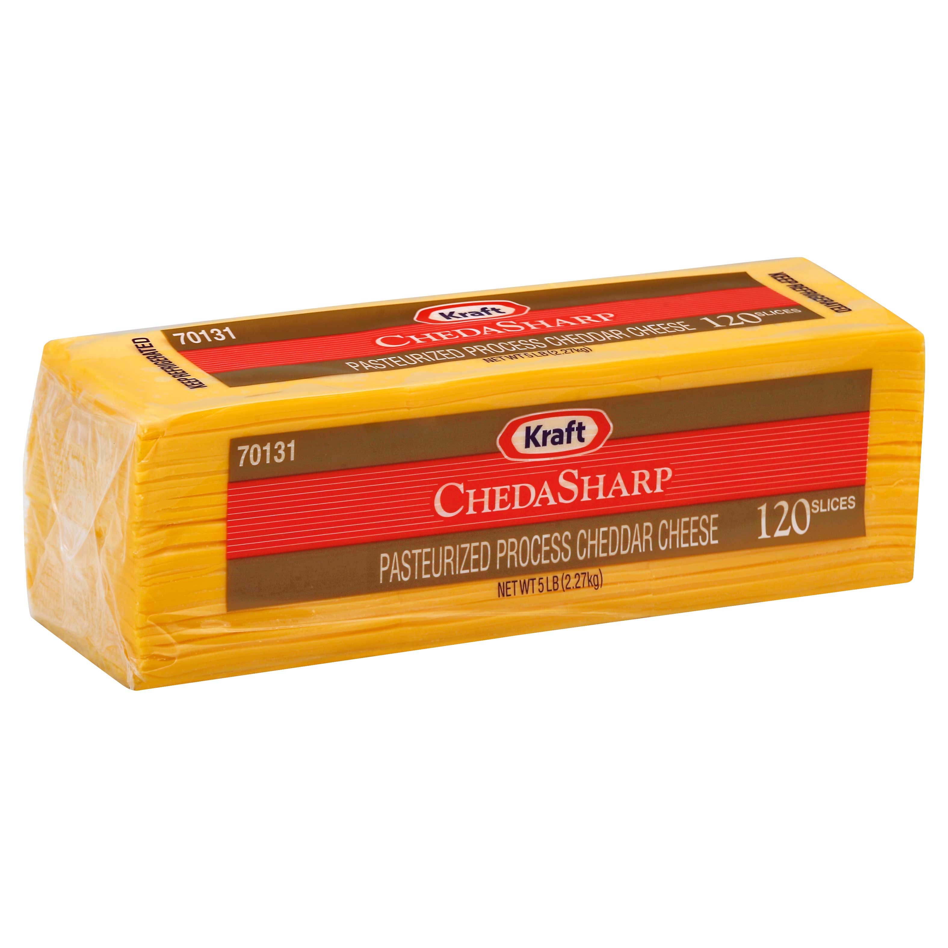 Kraft Regular Sharp Cheddar Sliced Cheese, 5 Pound