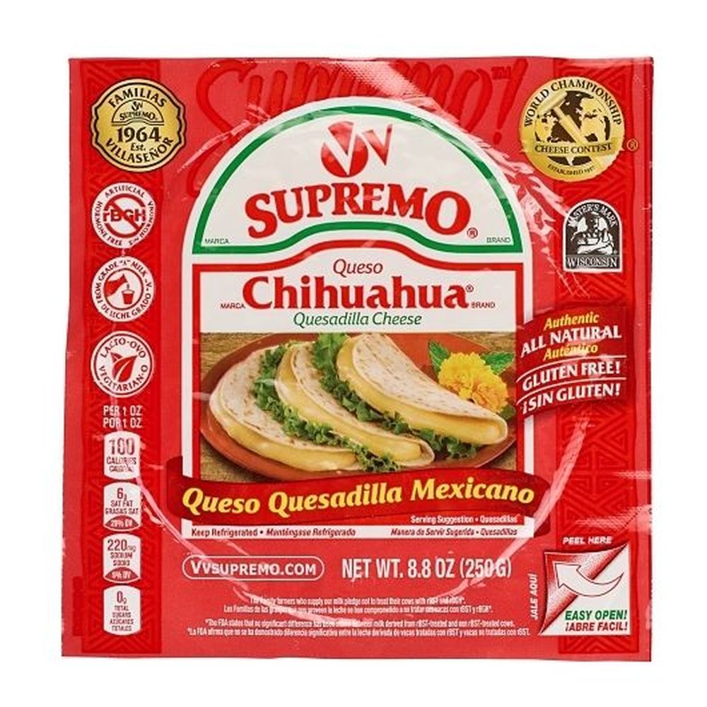 VV Supremo Mexican Style Quesadilla Sliced Cheese/Melting Cheese, 8.8 ...