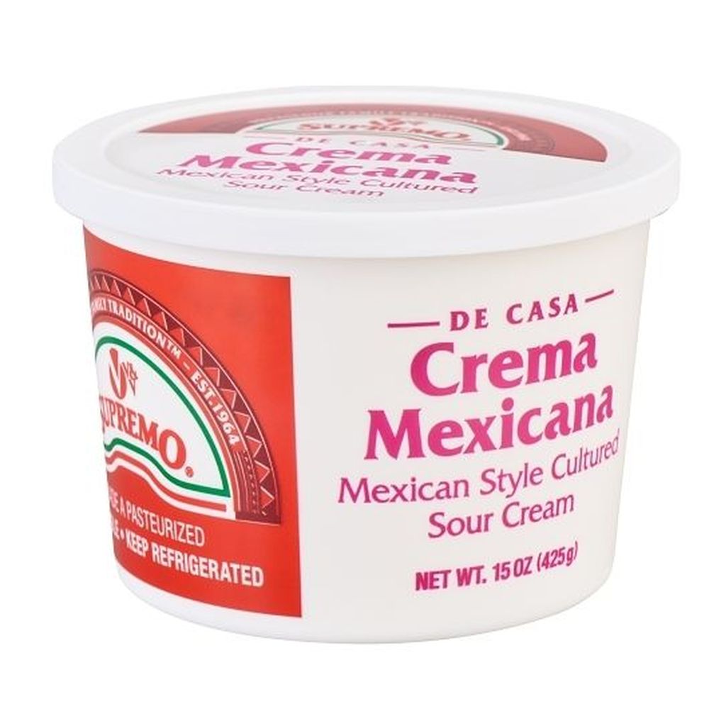 V&V Supremo De Casa Mexican Style Cultured Sour Cream, 15 Ounce -- 12 ...
