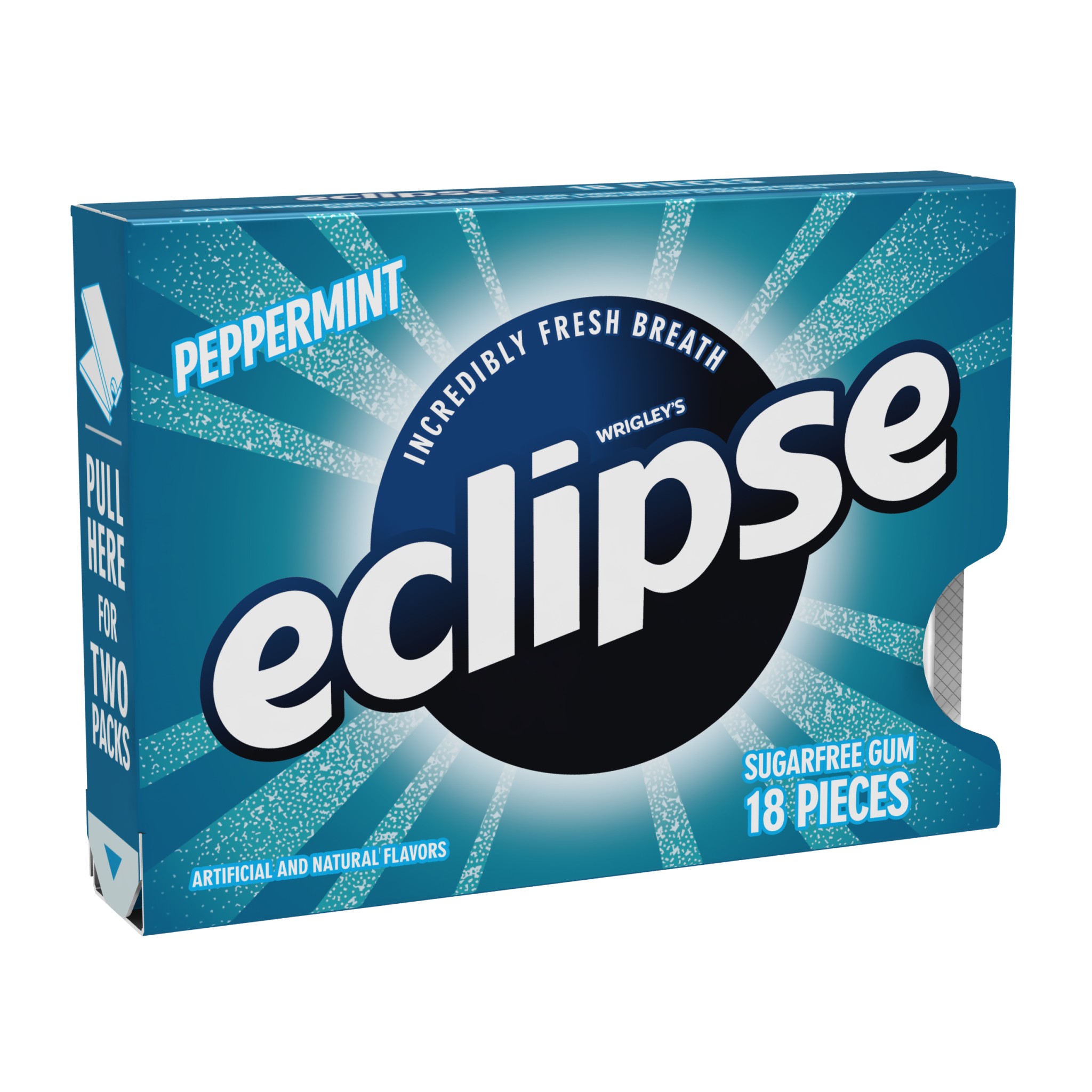 Eclipse Peppermint Sugarfree Gum - 8 count per pack -- 18 packs per ...