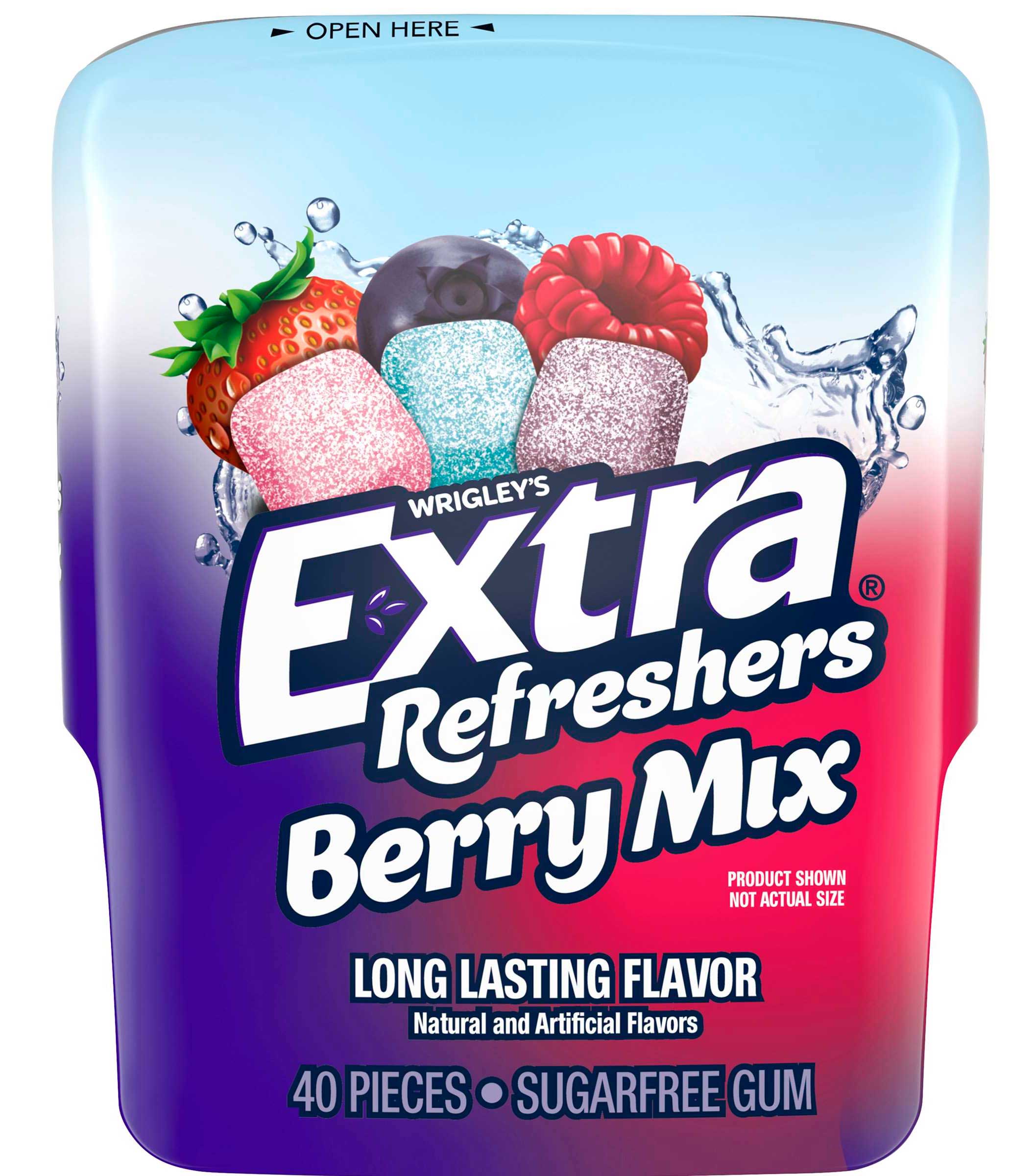Extra Refresher Mixed Berry Sugar Free Gum - 40 count per pack -- 24 ...