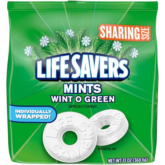 Life Savers Winto O Green Mints Candy, 13 Ounce -- 6 per case