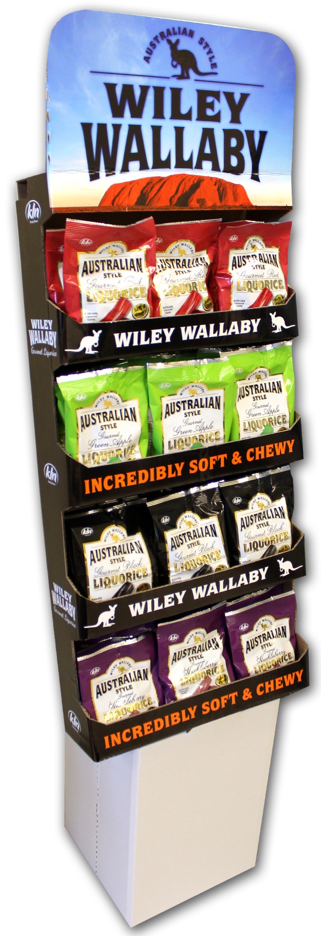 Wiley Wallaby 4 Flavor Liquorice Candy, Shipper Variety -- 48 per case