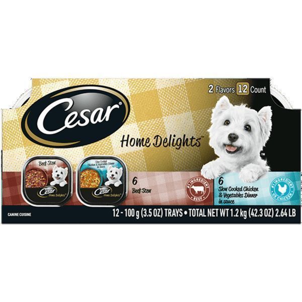 Cesar Home Delights Vegetable Chicken and Beef Flavor Wet Food for ...