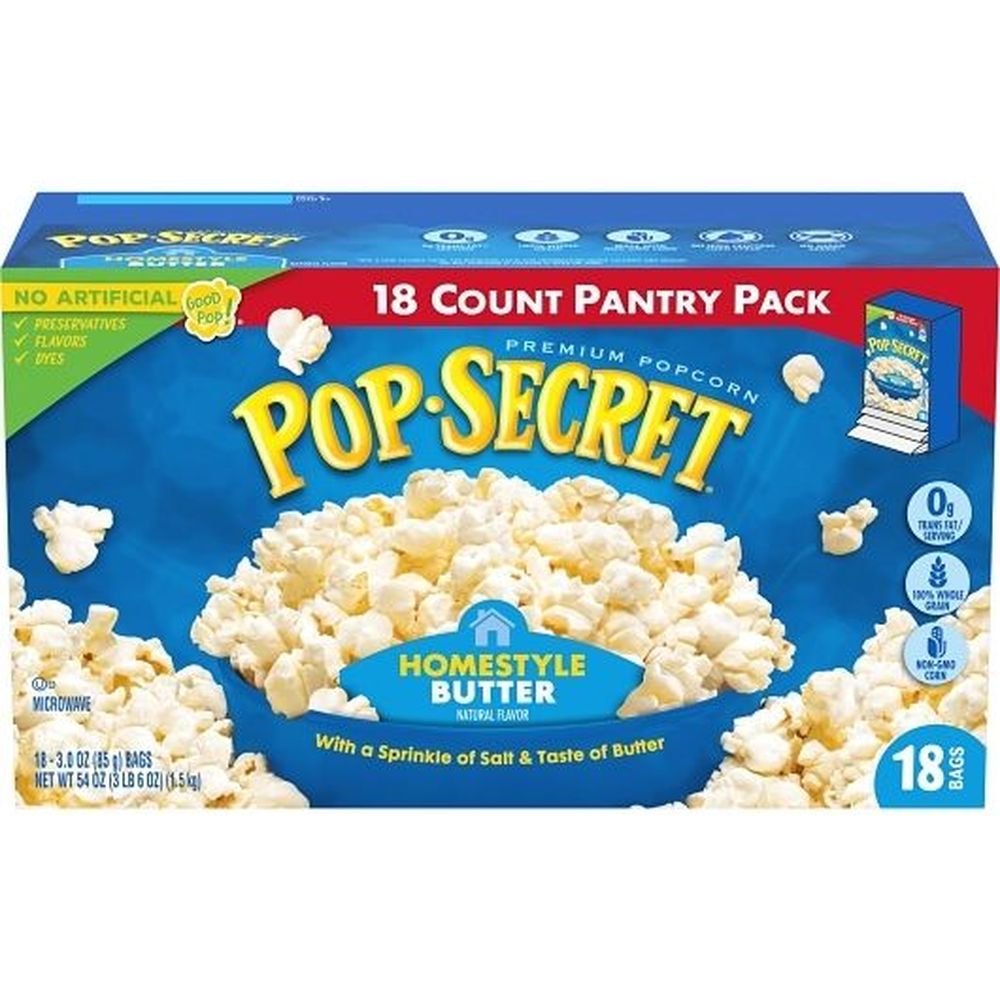 Pop Secret Homestyle Butter Flavor Microwave Popcorn, 54 Ounce -- 2 per ...
