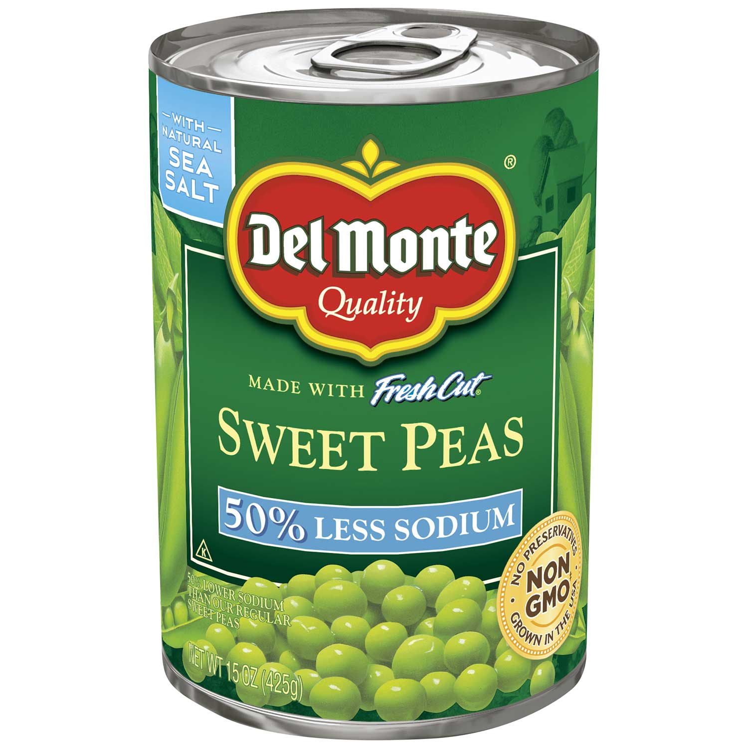 Del Monte 50 Percent Less Sodium Sweet Peas, 15 Ounce -- 12 per case ...